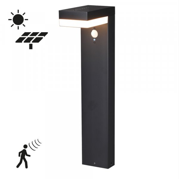 Solcelledrevet pullert med sensor - 1095,- - Lyktestolper for hjem og ...